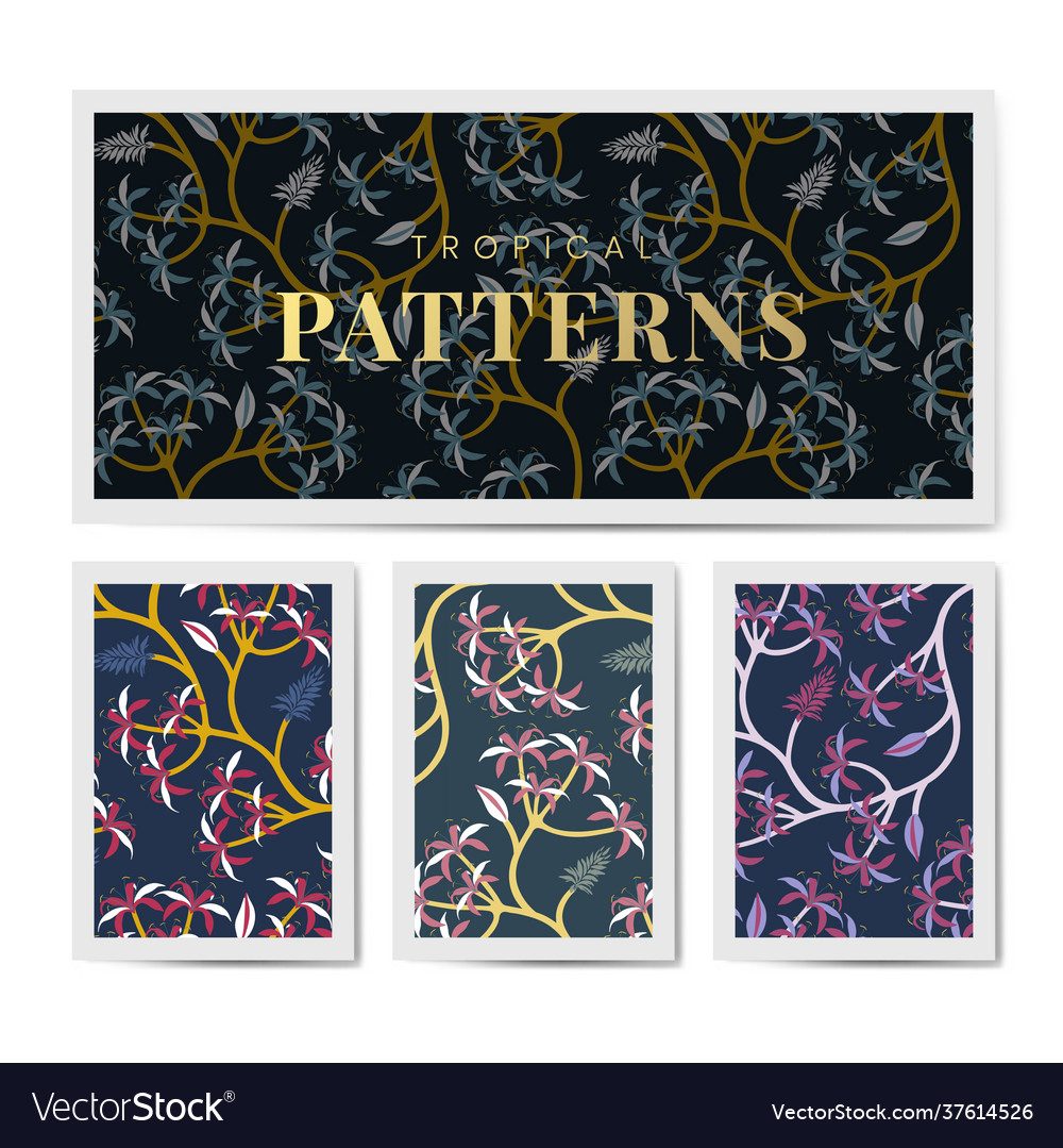 Nature leaf pattern design set Royalty Free Vector Image