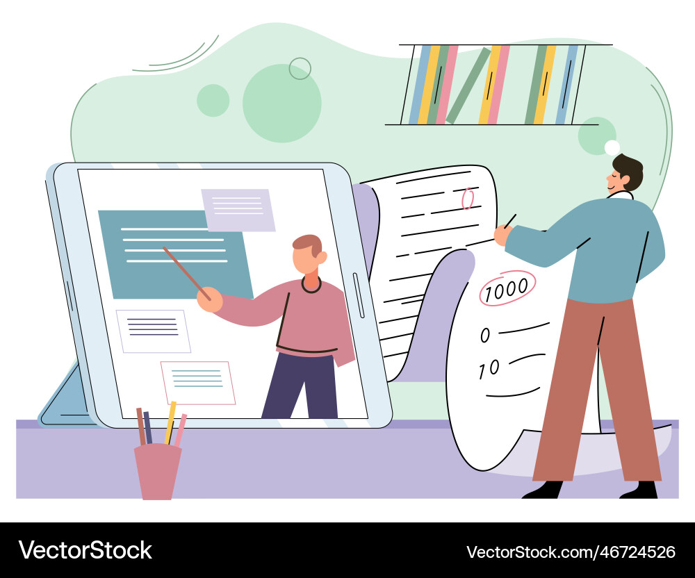 Online lessons distance education video course Vector Image