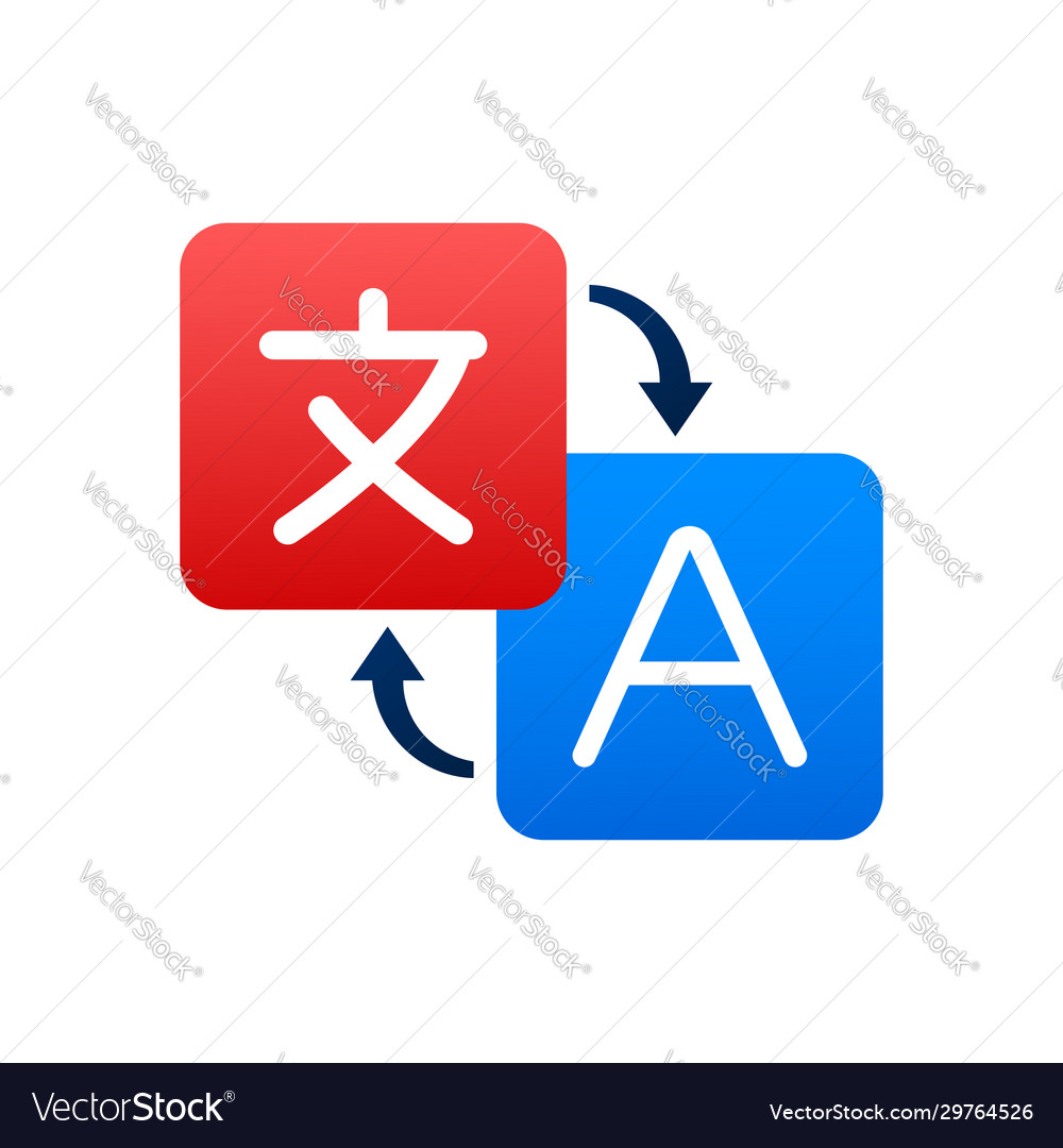 Online translator concept icon stock Royalty Free Vector