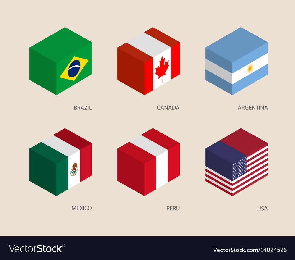 Set isometric 3d boxes Royalty Free Vector Image