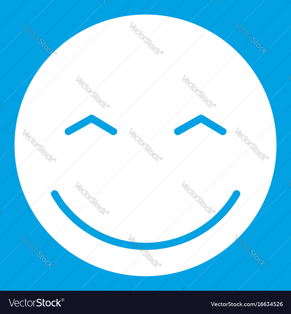 Smiling emoticon white Royalty Free Vector Image