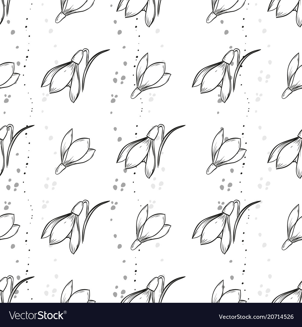 Snowdrop seamless pattern Royalty Free Vector Image Snowdrop seamless pattern Royalty Free Vector Image