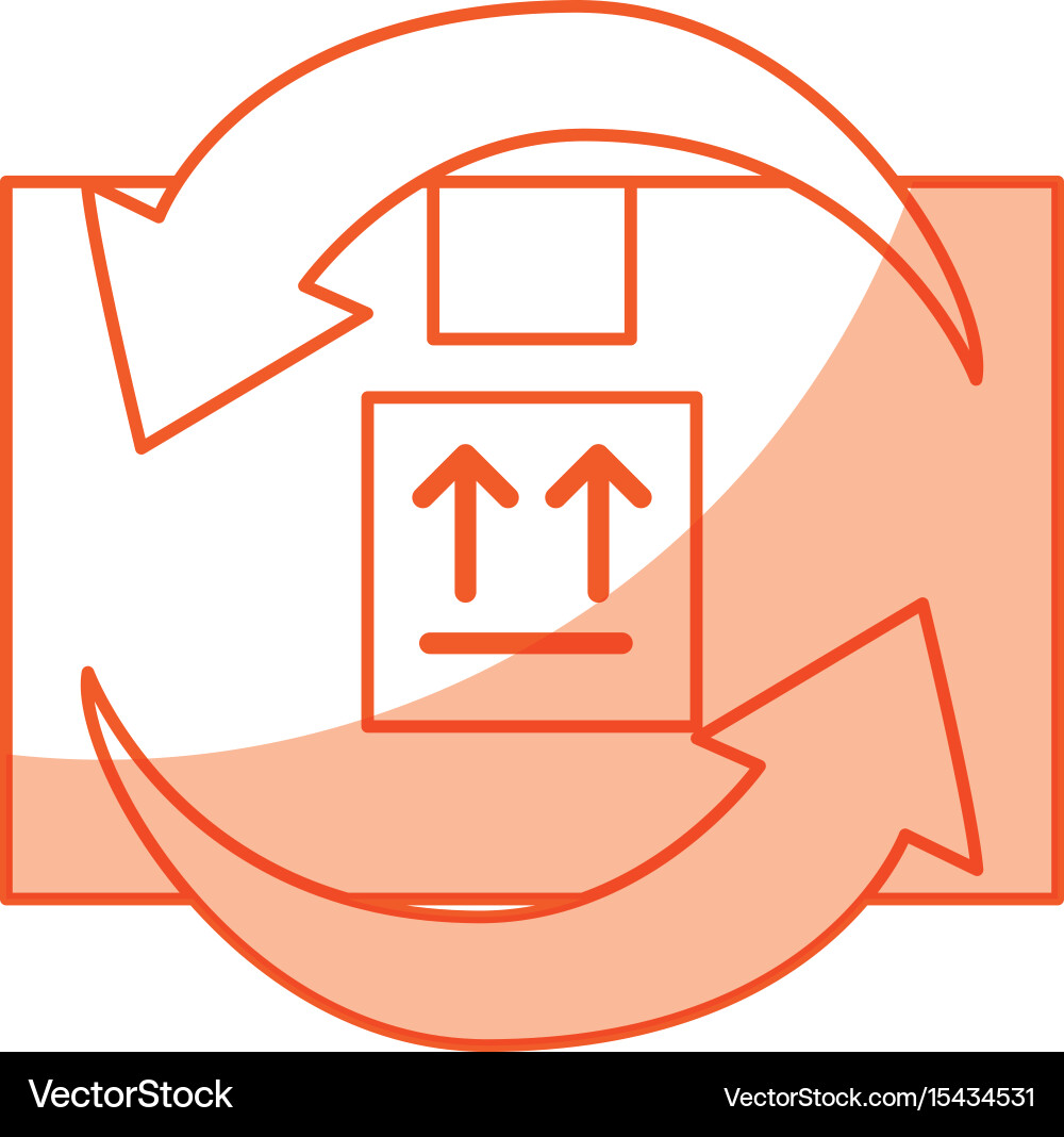 Box carton with arrows delivery icon Royalty Free Vector