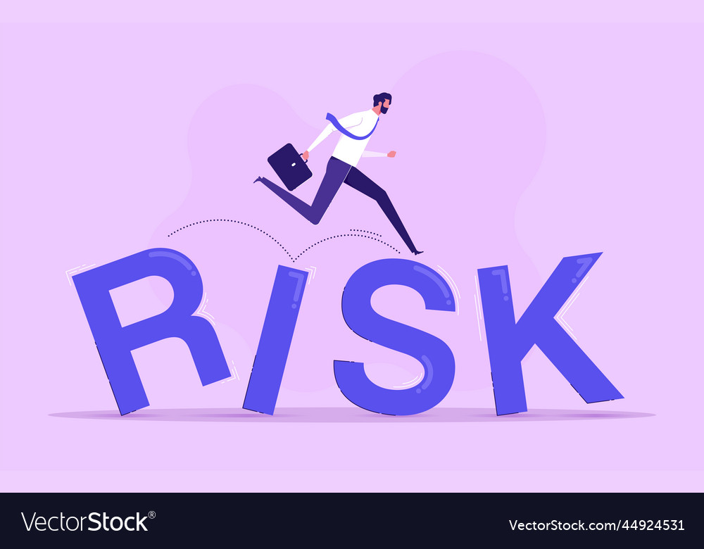 Businessman try to walk and balancing on risk Vector Image Businessman try to walk and balancing on risk Vector Image