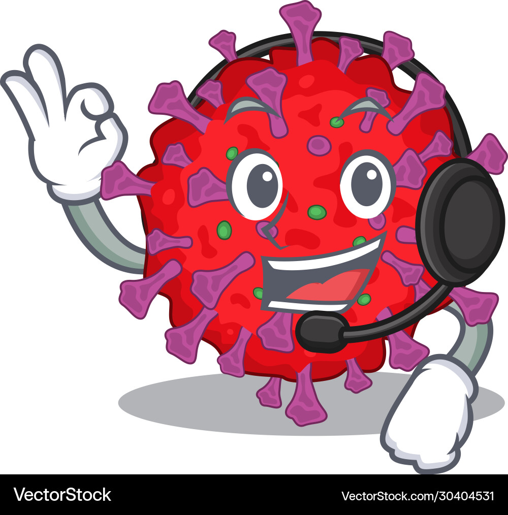 Charming coronavirus particle cartoon character Vector Image