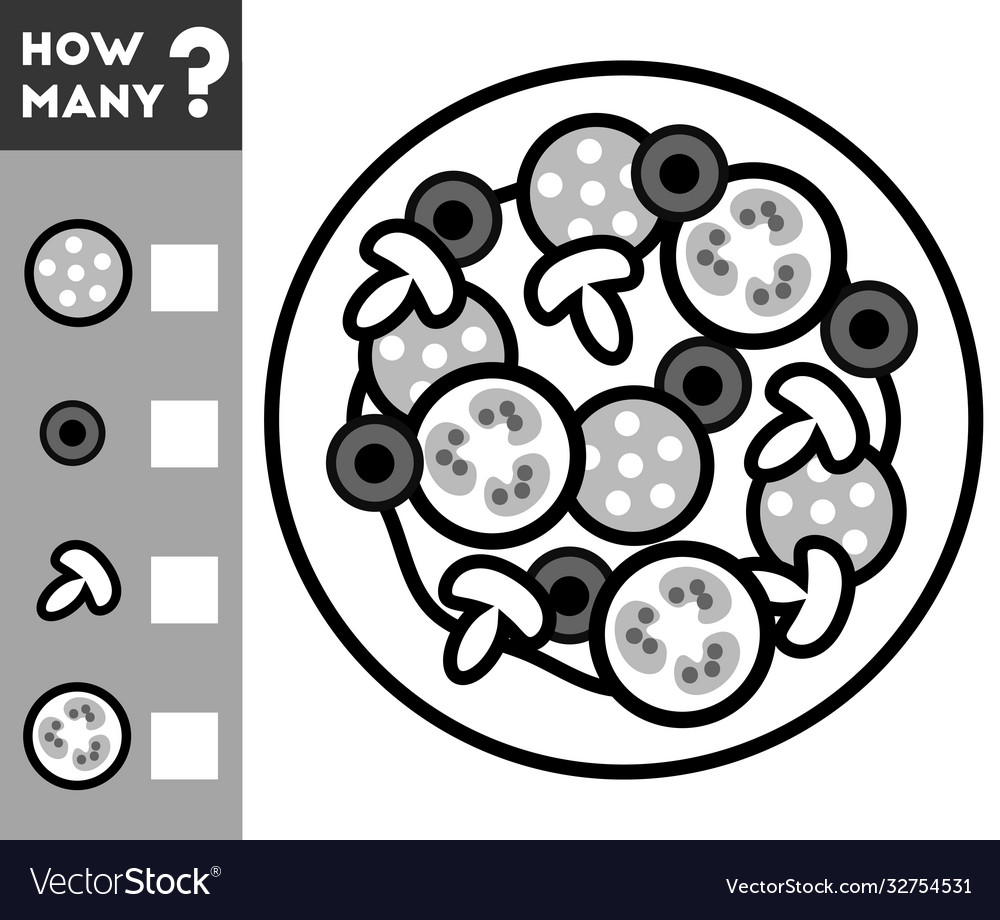 Counting game for children count how many pizza Vector Image