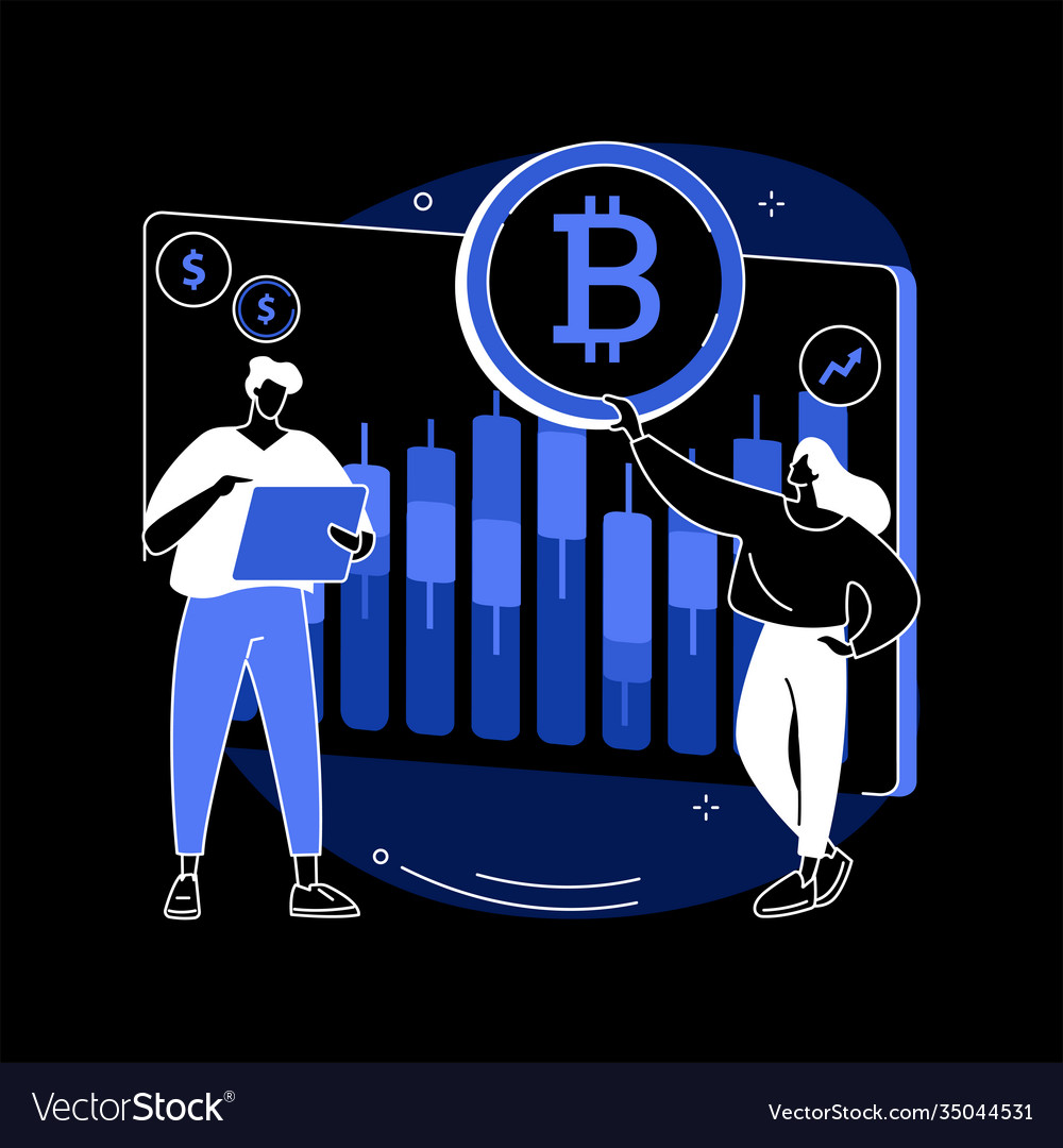 Cryptocurrency trading desk abstract concept Vector Image Cryptocurrency trading desk abstract concept Vector Image