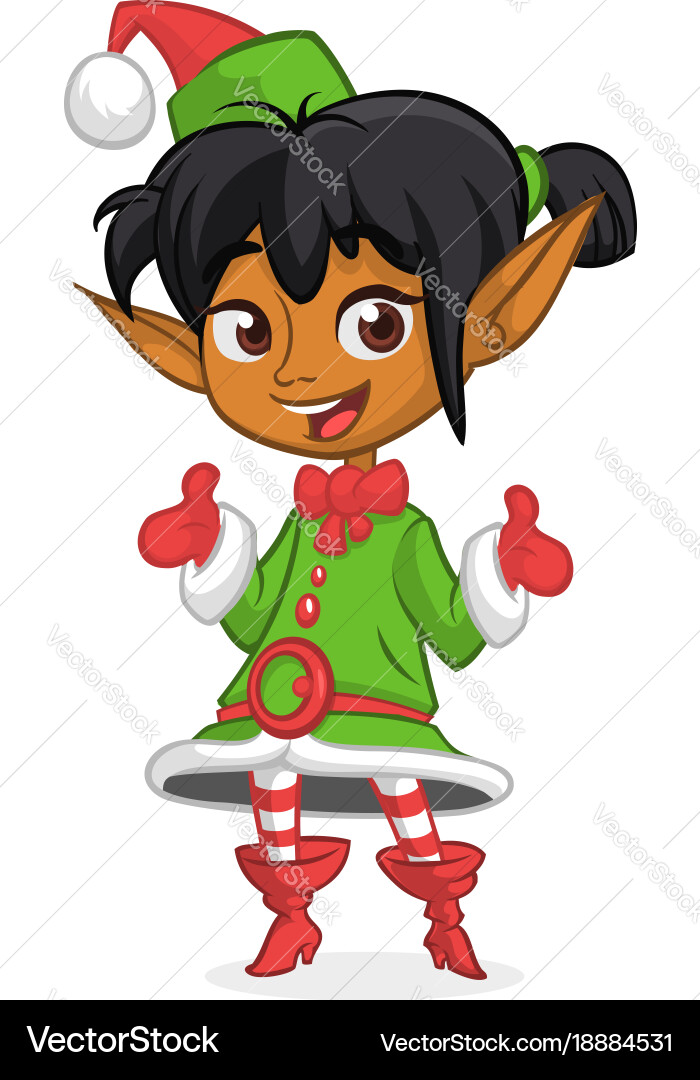 Cute santa helper girl Royalty Free Vector Image