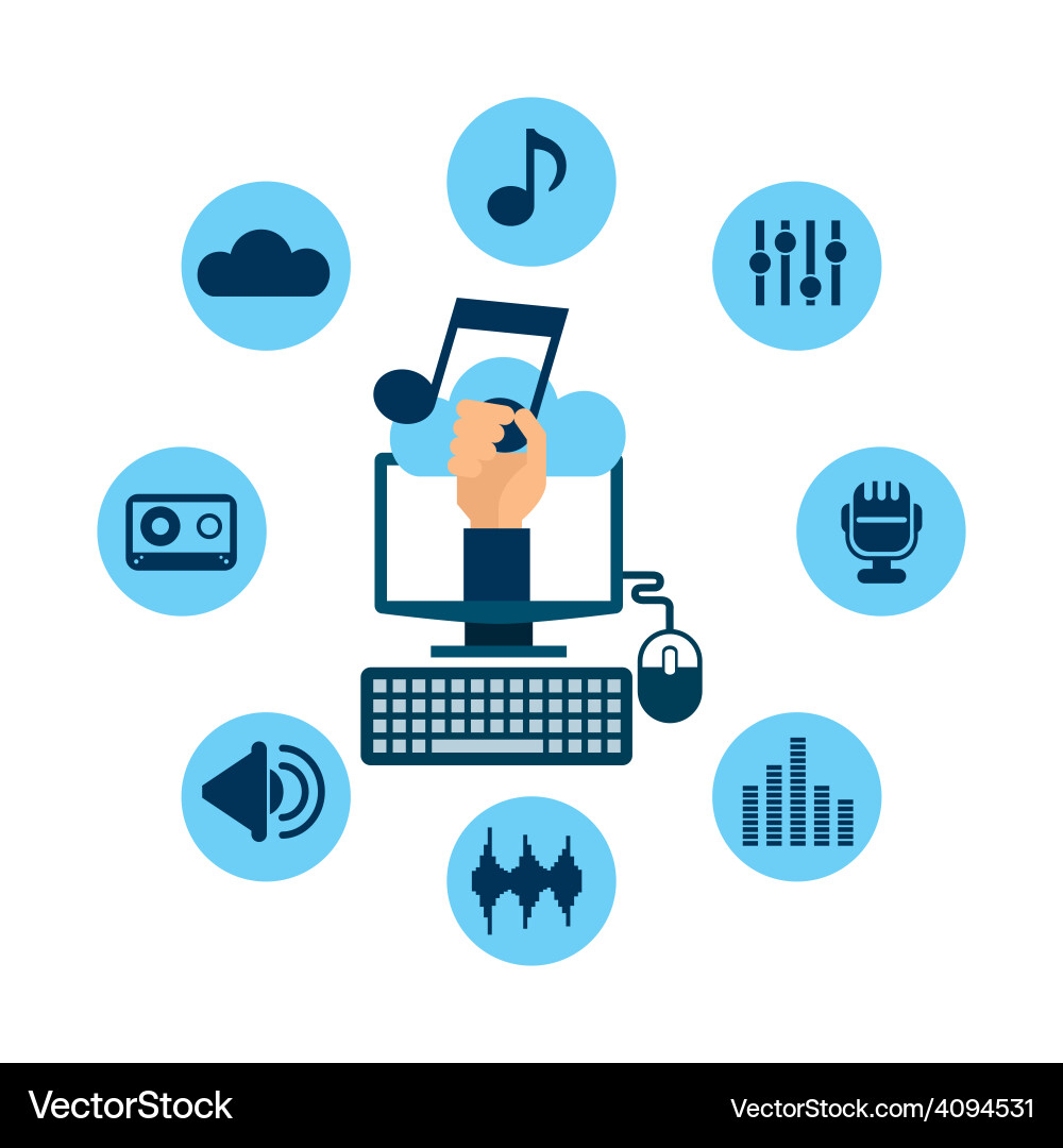 Digital music Royalty Free Vector Image - VectorStock