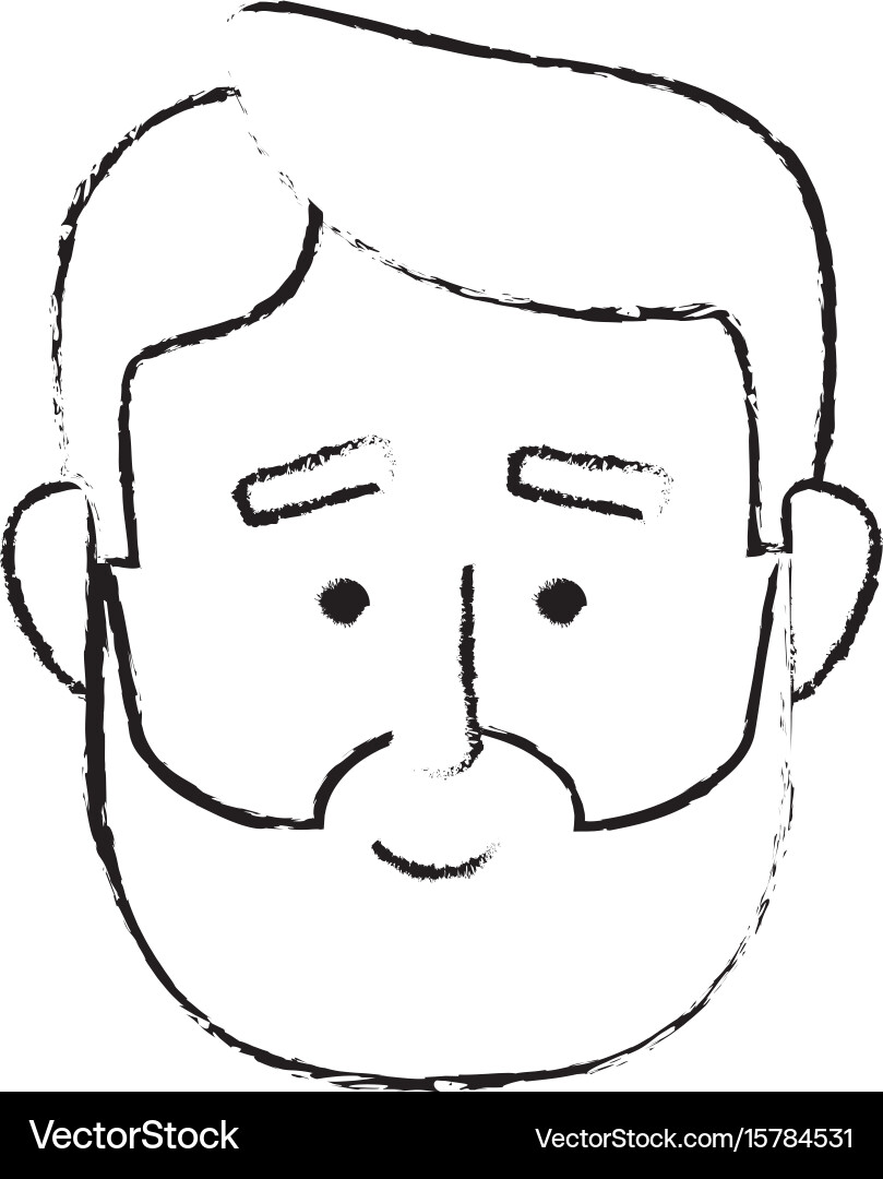 Figure man face with hairstyle design Royalty Free Vector