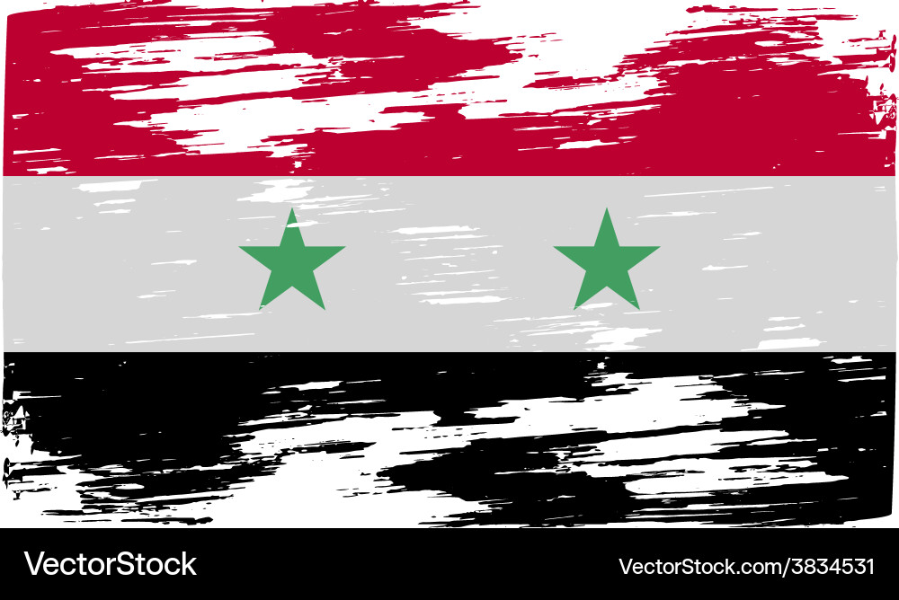 Flag of syria with old texture Royalty Free Vector Image