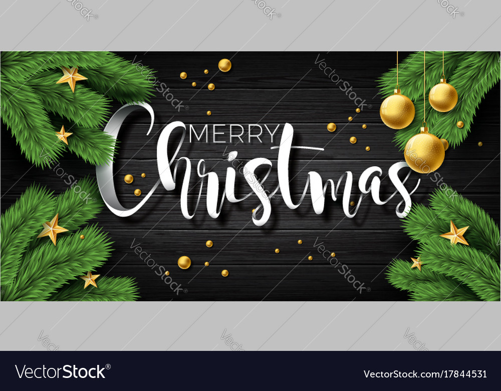 Merry christmas on vintage Royalty Free Vector Image