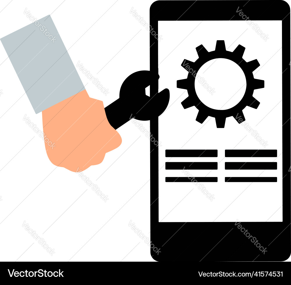 Mobile repair sign on white Royalty Free Vector Image