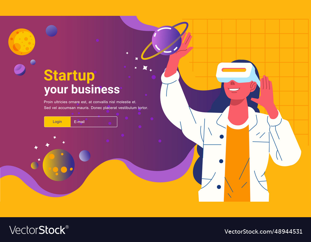 Mock up design website flat concept Royalty Free Vector