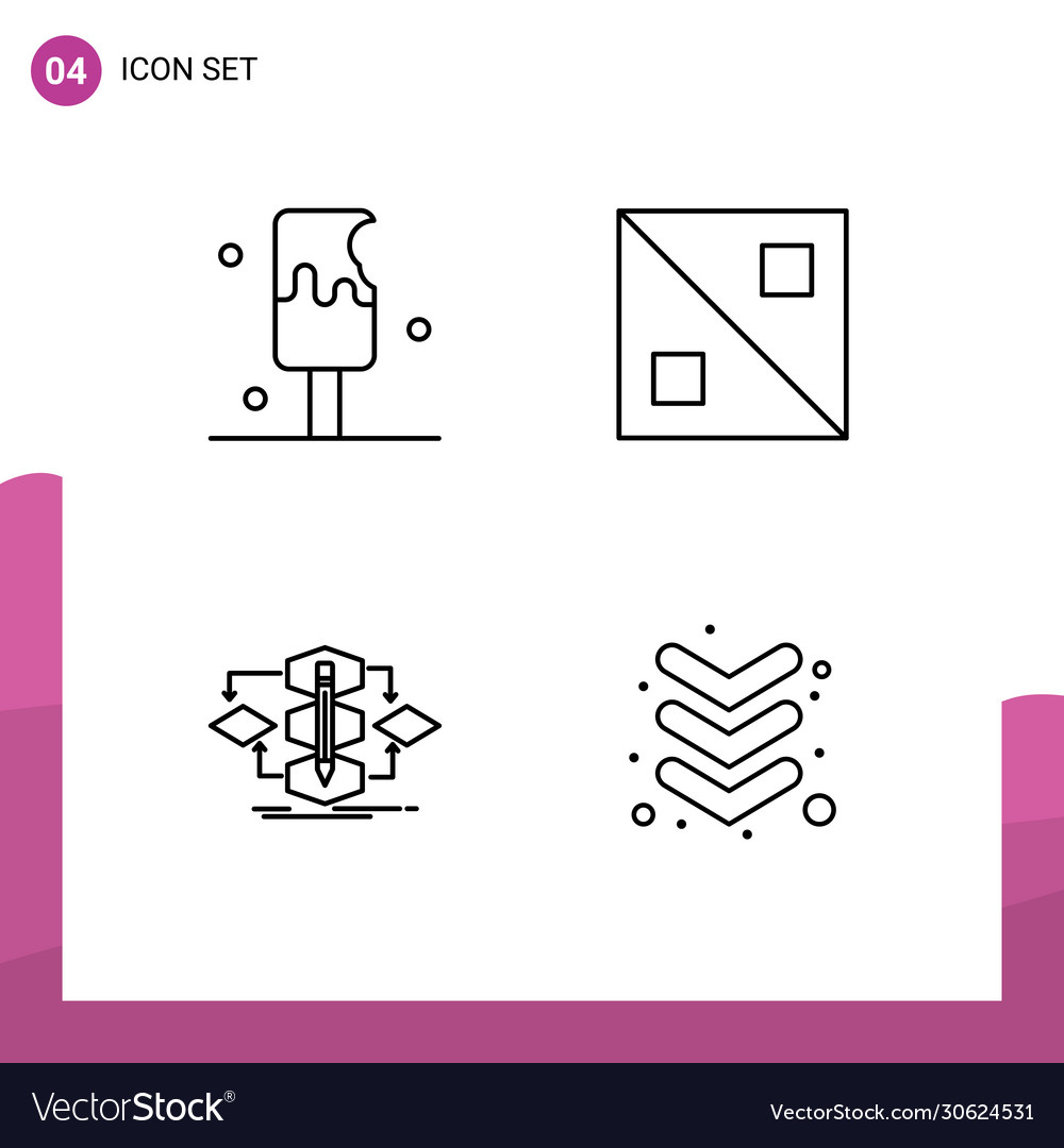 Modern set 4 filledline flat colors Royalty Free Vector Modern set 4 filledline flat colors Royalty Free Vector
