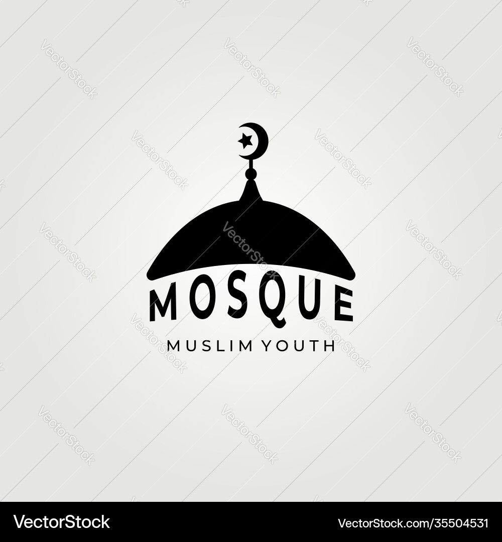 Mosque logo muslim logo design graphic Royalty Free Vector