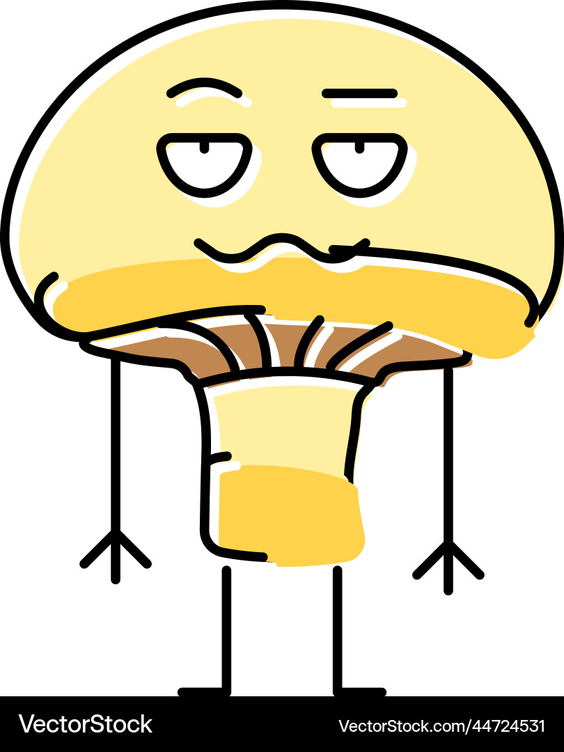 Mushroom character color icon Royalty Free Vector Image