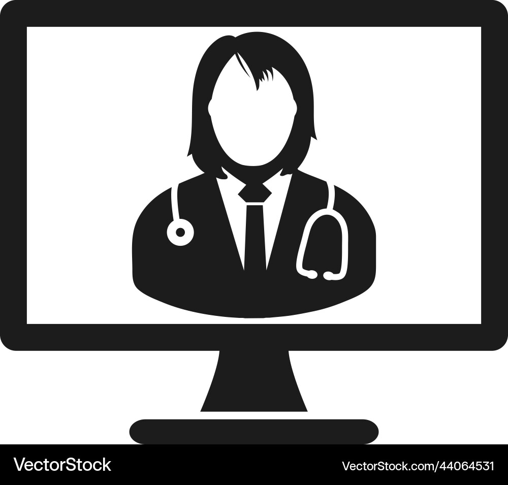 Online medical help icon flat style eps Royalty Free Vector