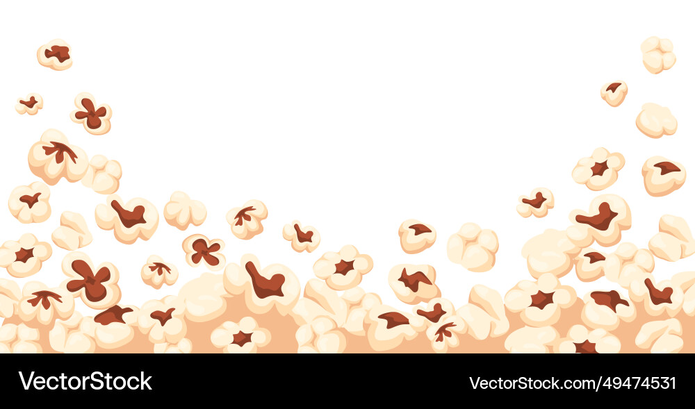 Popcorn background flying popping corn movie Vector Image