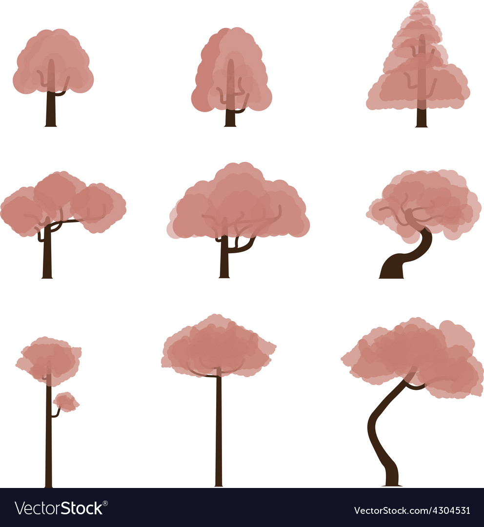 Tree collection 7 Royalty Free Vector Image - VectorStock