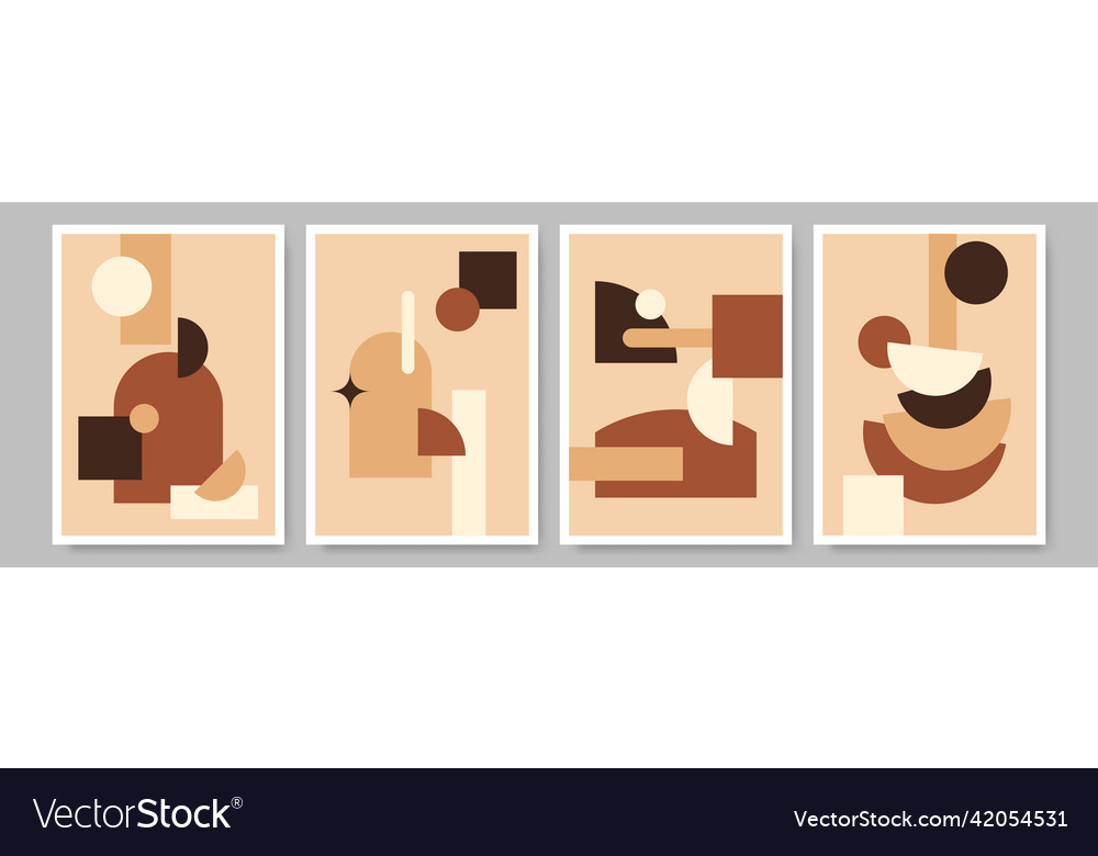 Unique shape colorful flat boho geometric neutral Vector Image