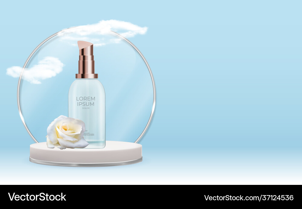 3d realistic natural cosmetic product for face Vector Image