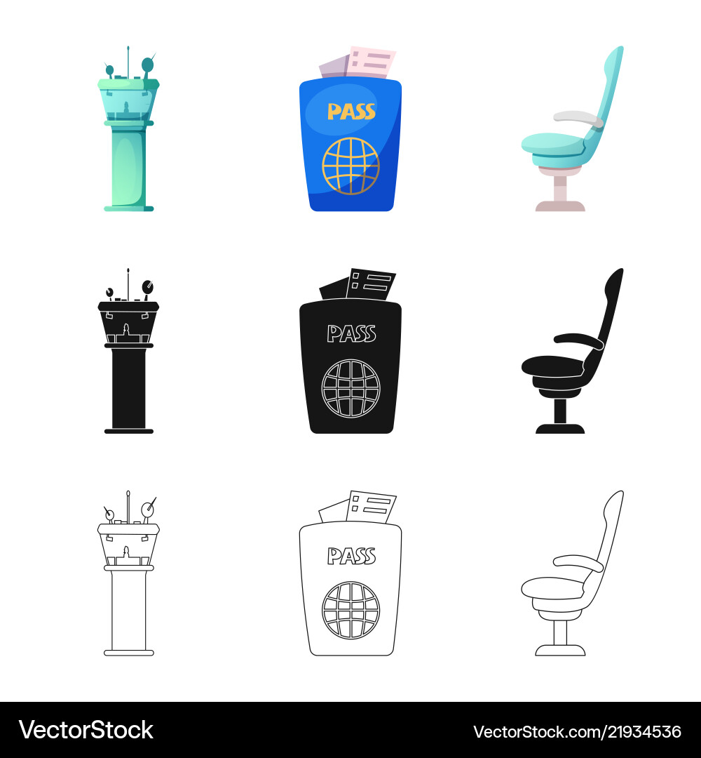 Airport and airplane sign Royalty Free Vector Image