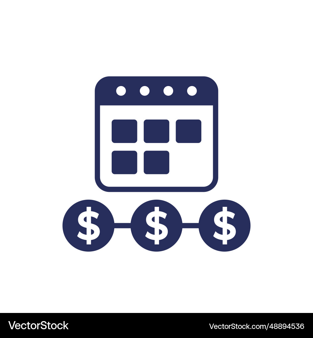 Annuity icon with a calendar interest payments Vector Image