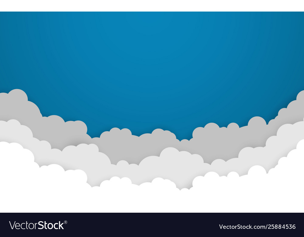 Blue Sky With White Clouds Background Cartoon Vector Image