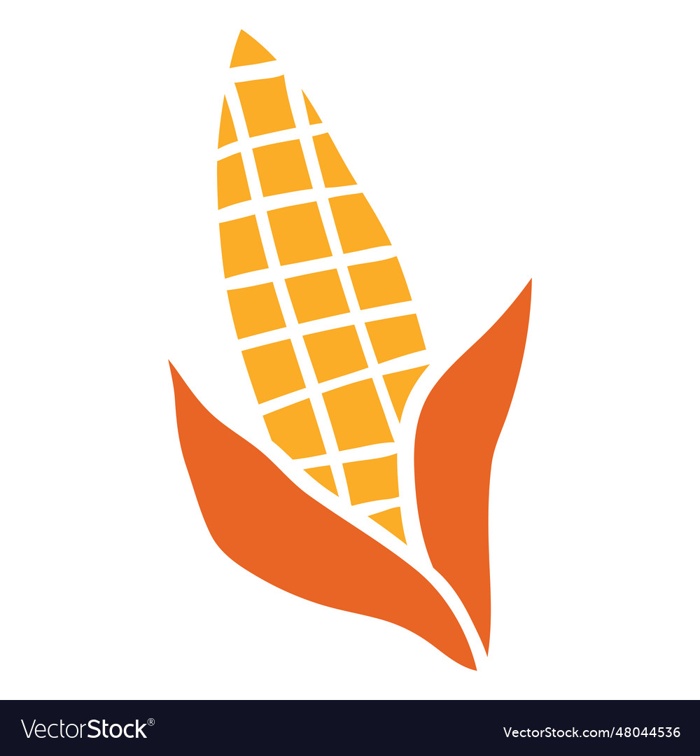 Corn cut out vegetable Royalty Free Vector Image
