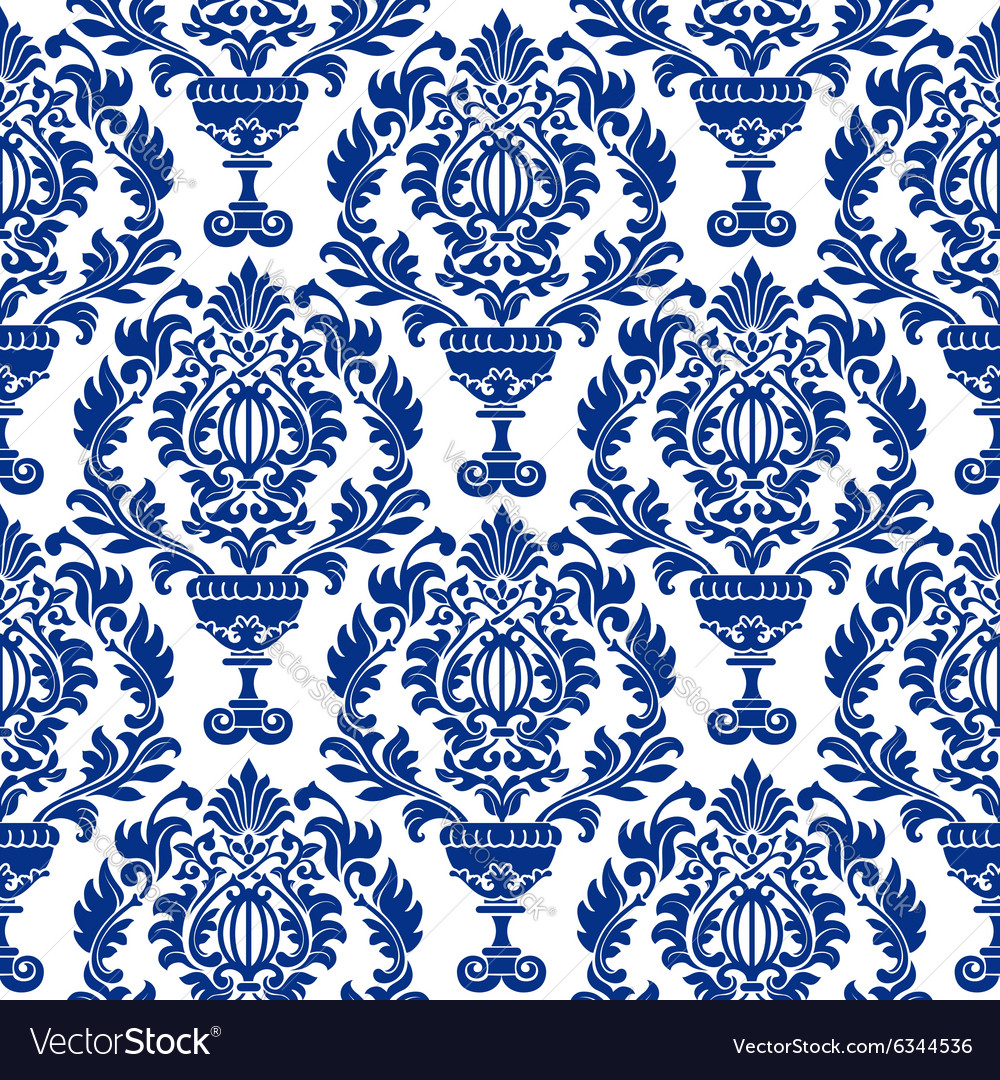 Damask pattern Royalty Free Vector Image - VectorStock