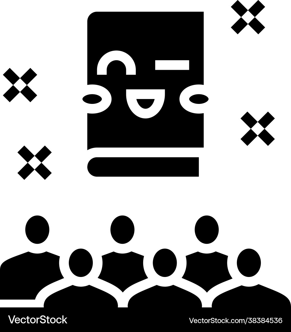 Entertainment in children library glyph icon Vector Image
