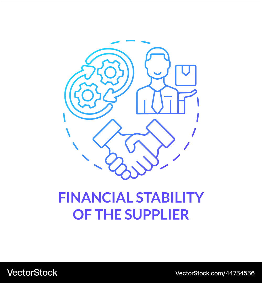 Financial stability of supplier blue gradient Vector Image