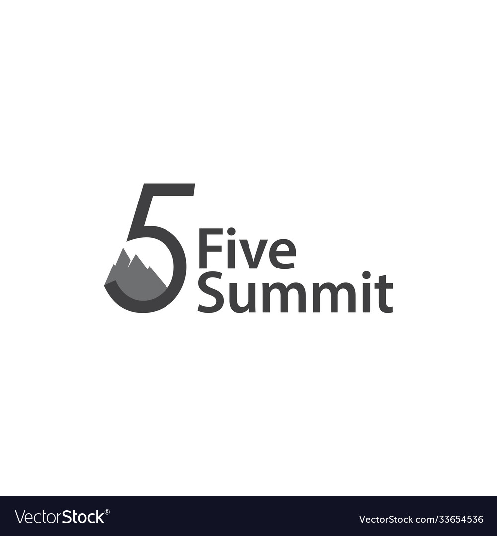 Five summit template design Royalty Free Vector Image