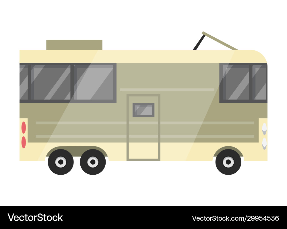 Flat classic camper trailer recreational Vector Image