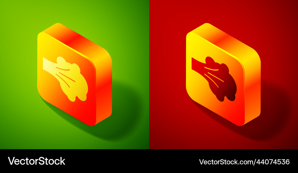 Isometric paint spray icon isolated on green Vector Image