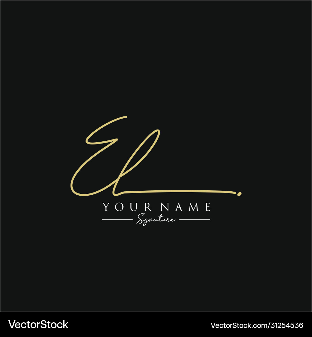 Letter el signature logo template Royalty Free Vector Image