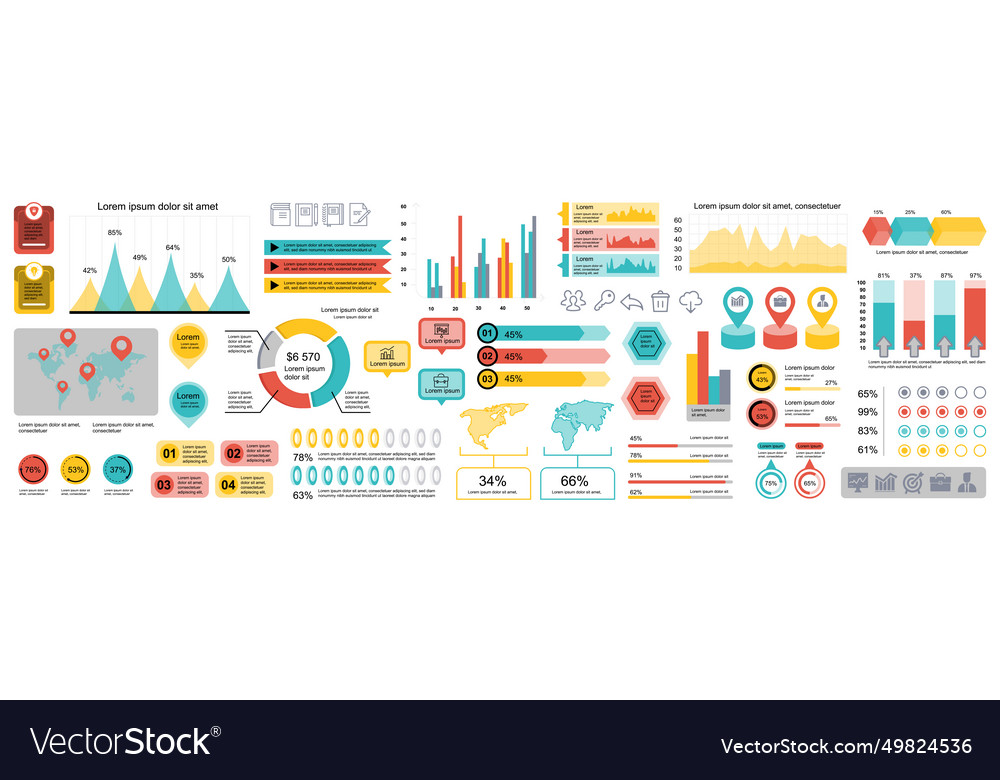 Mega set of infographic elements data Royalty Free Vector