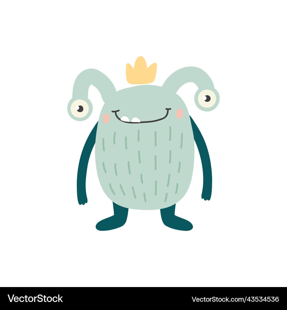 Monster print cartoon character design Royalty Free Vector