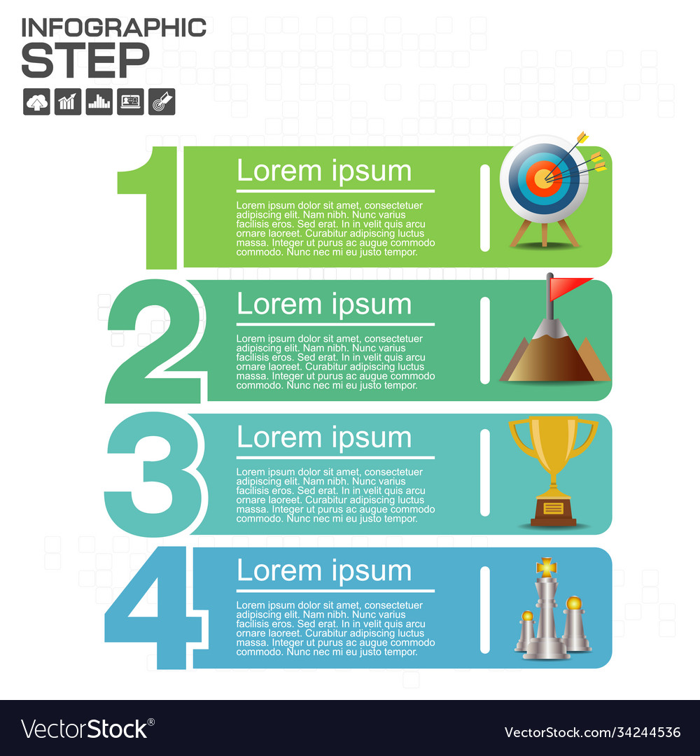 numbers-four-points-slide-template-royalty-free-vector-image
