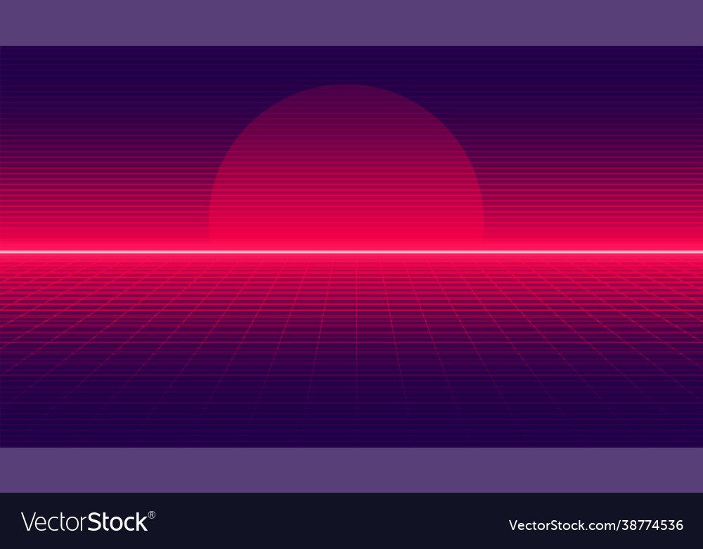Retro gradient background in linear style Vector Image