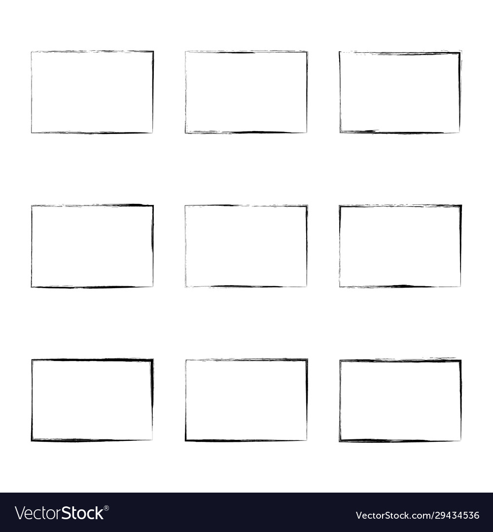 Set hand drawn rectangle frame Royalty Free Vector Image