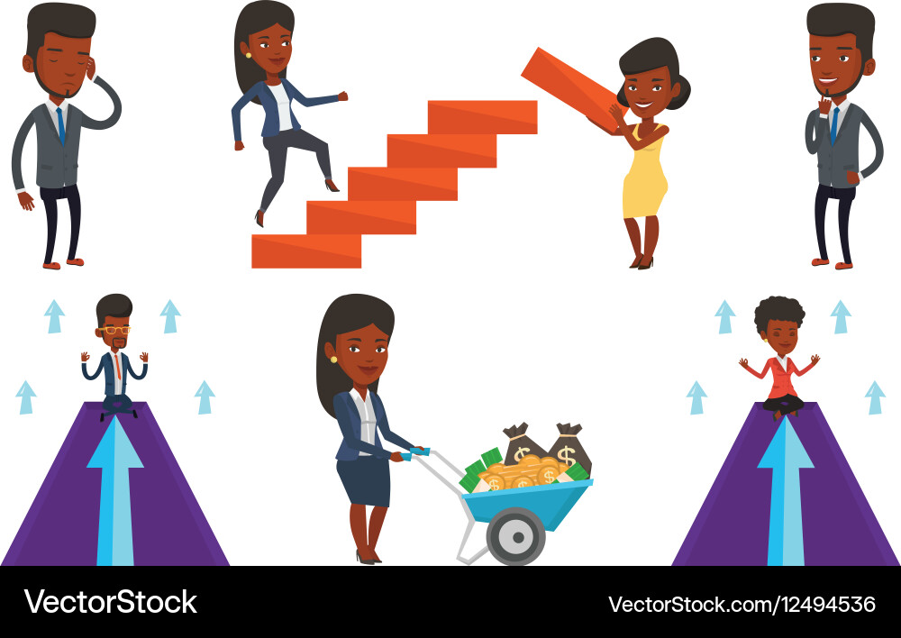 Set of business characters Royalty Free Vector Image