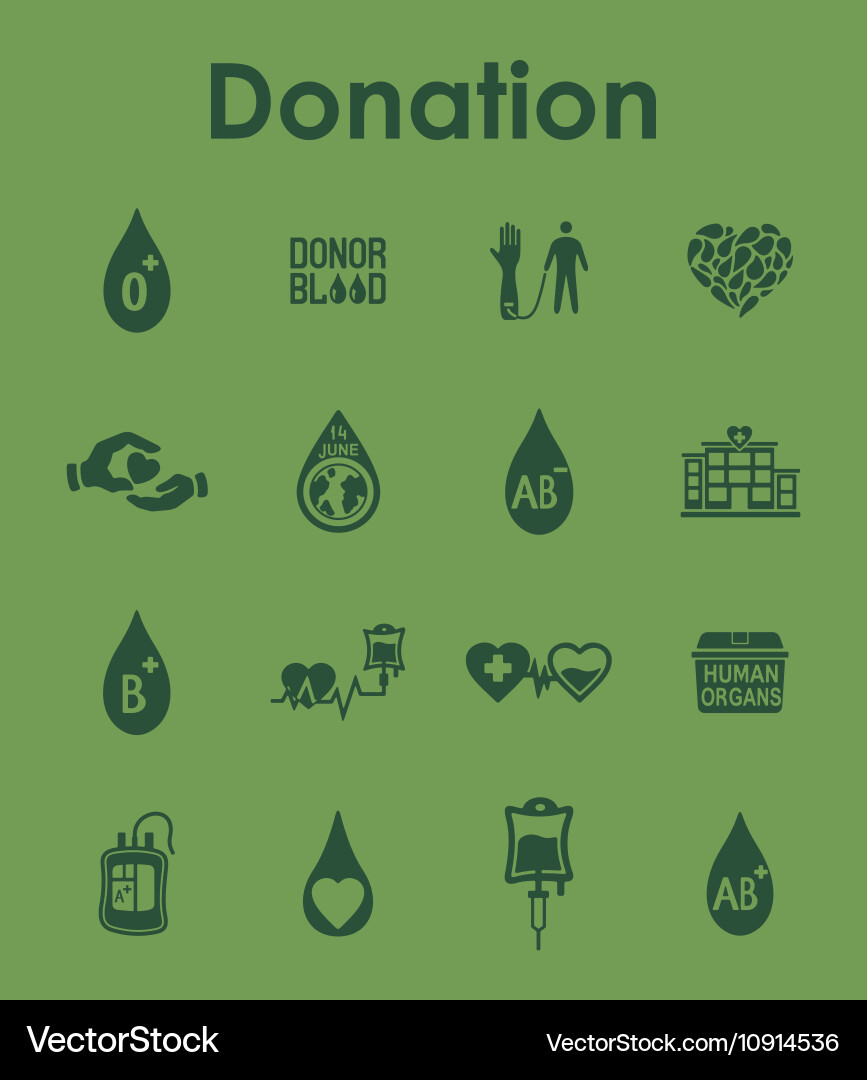 Set of donation simple icons Royalty Free Vector Image