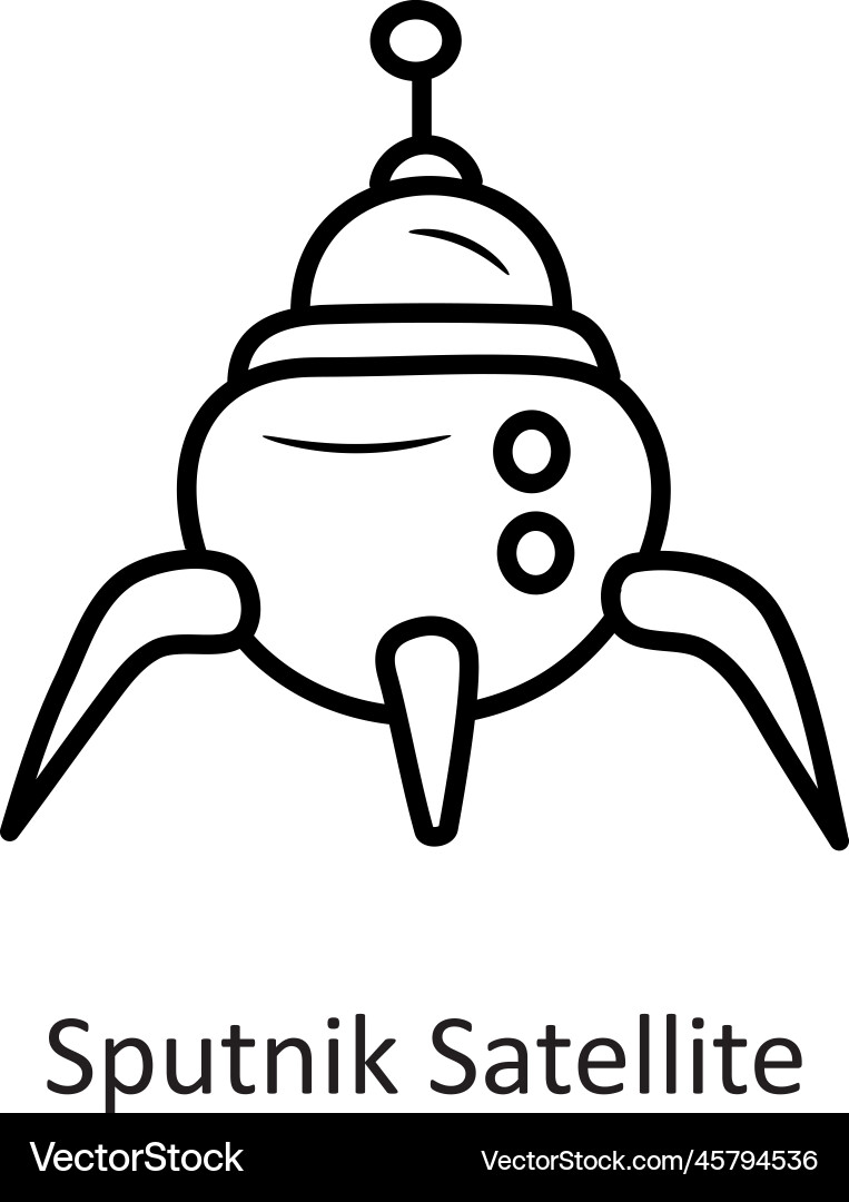 Sputnik satellite outline icon design illu Vector Image