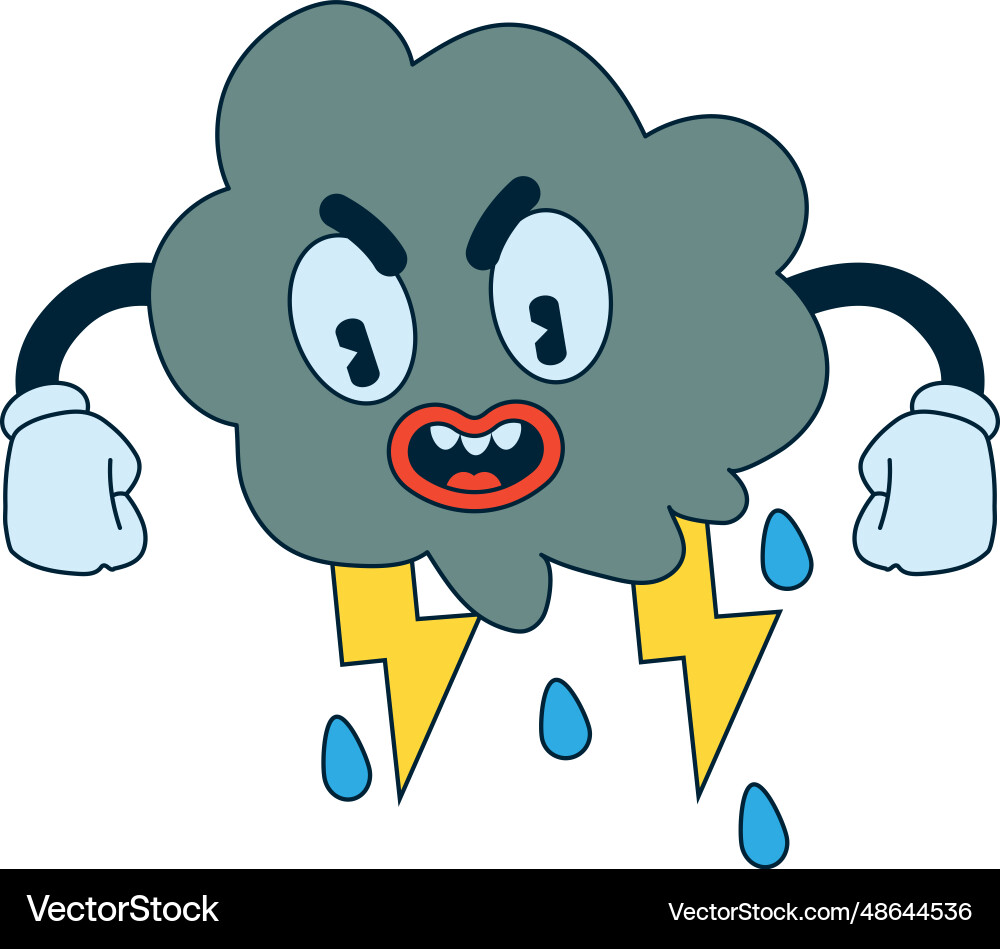 Weather cartoon character storm Royalty Free Vector Image