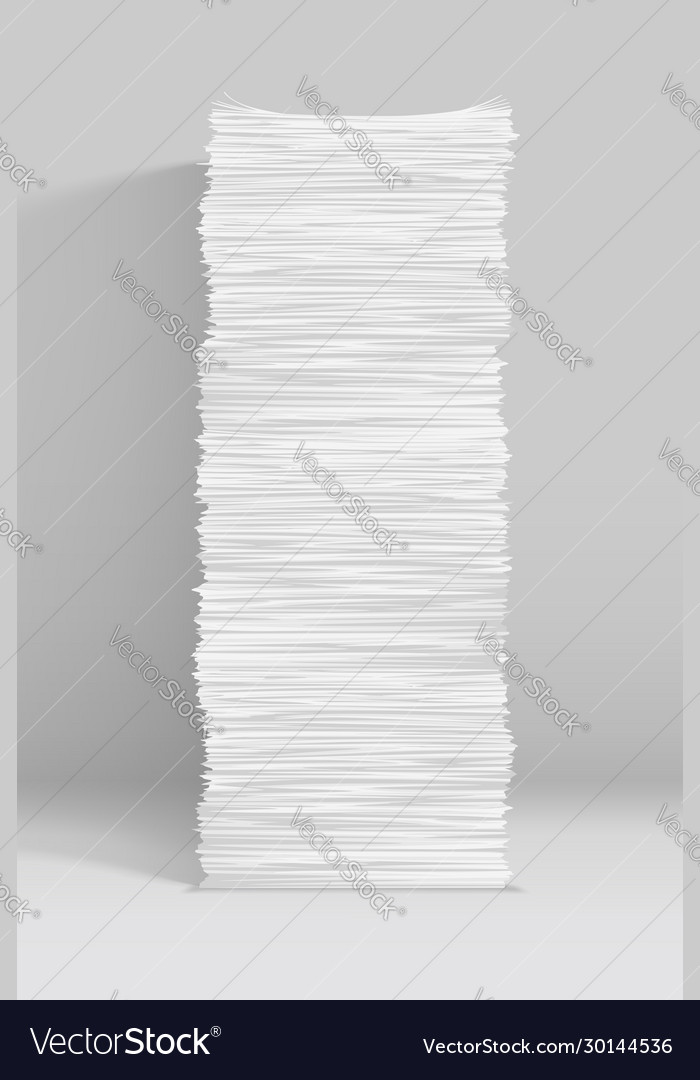 White paper stack on grey Royalty Free Vector Image