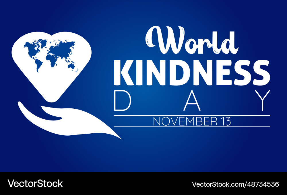 World kindness day with hearts and helping hands Vector Image
