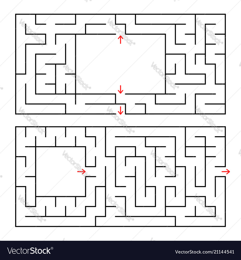 A set of two rectangular labyrinths simple flat Vector Image