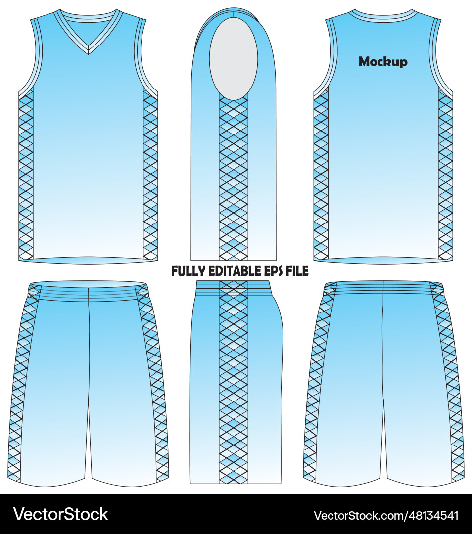 Basketball uniform jersey shorts mock ups Vector Image